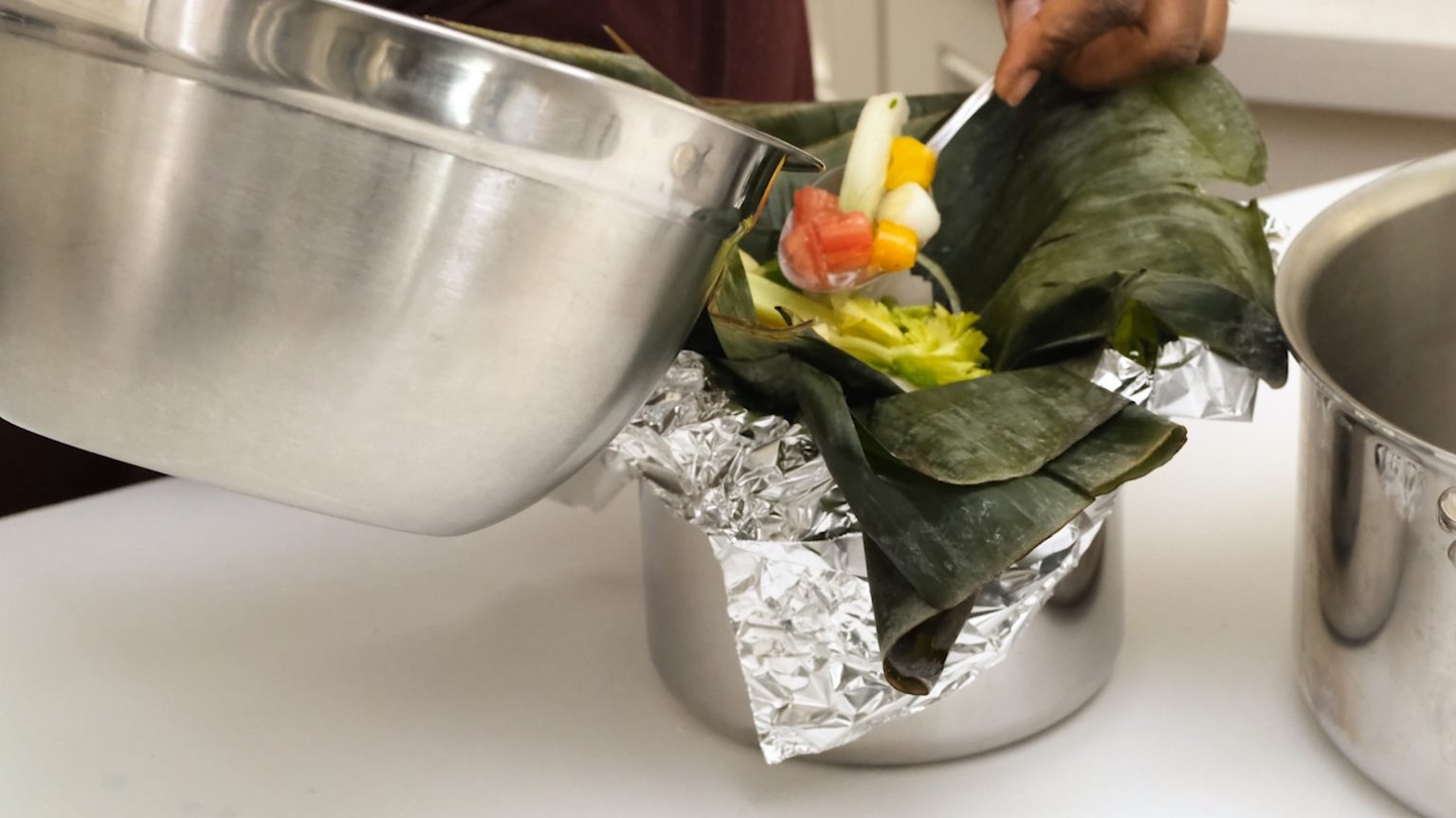 Liboké with boiled plantains - Blue Fufu