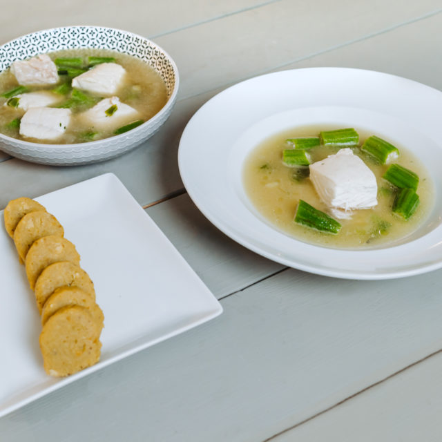 Poached fish with okra recipe - Blue Fufu
